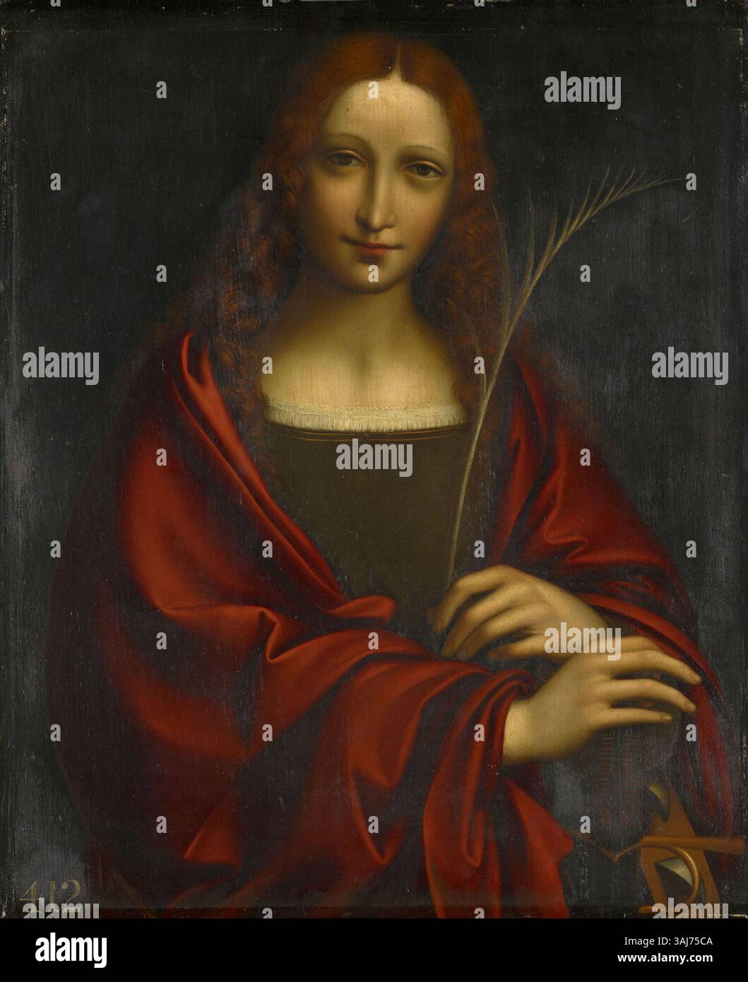 This religious painting, after Bernardino Luini, portrays Saint ...
