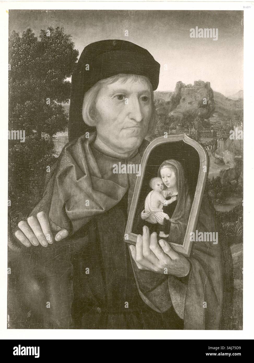 Ambrosius Benson’s 'Saint Luke with Madonna Image' portrays Saint Luke painting the Virgin Mary ...