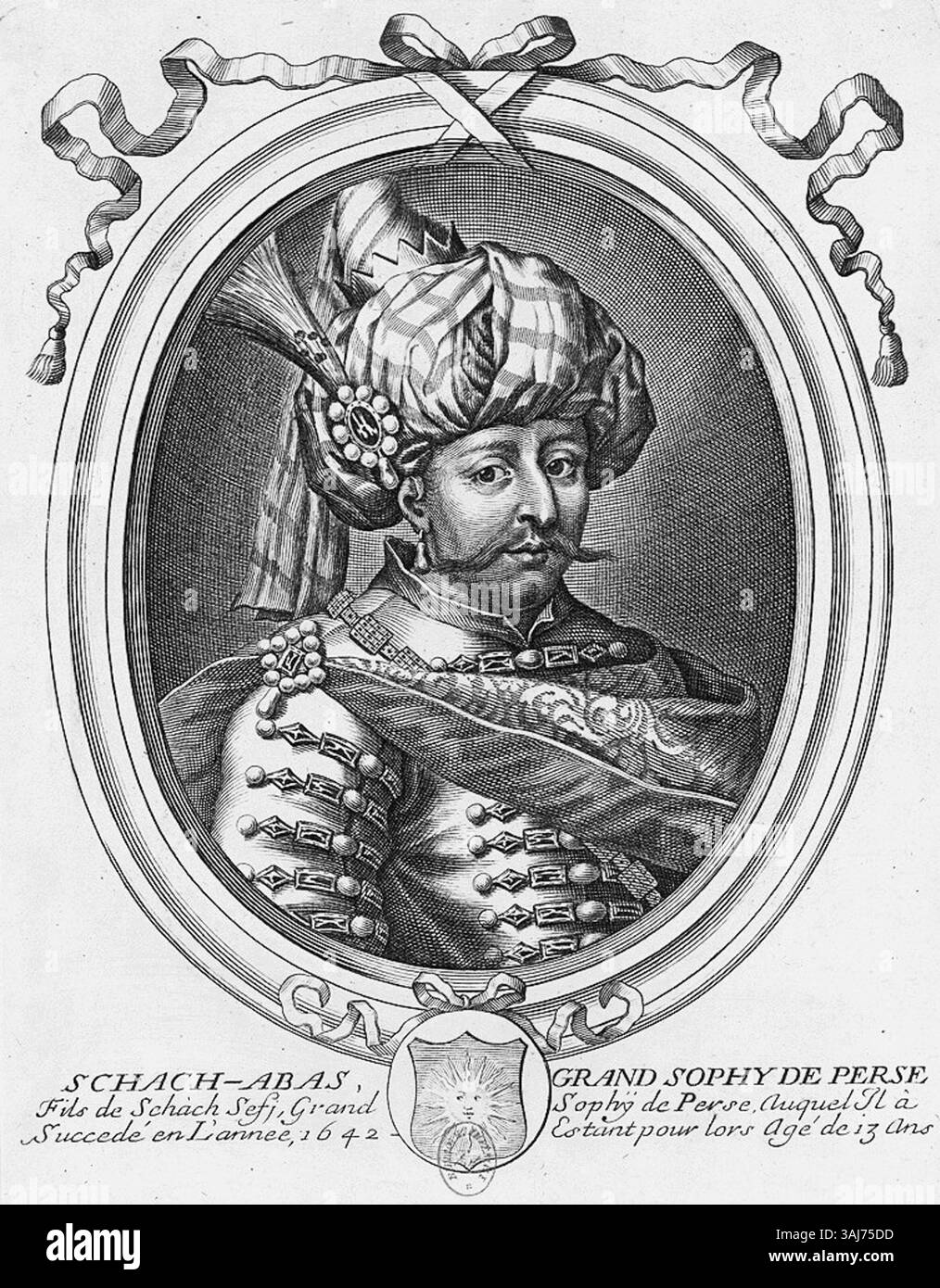 Portrait of Abbas II of Persia (1642-1666) by Nicolas de Larmessin I ...