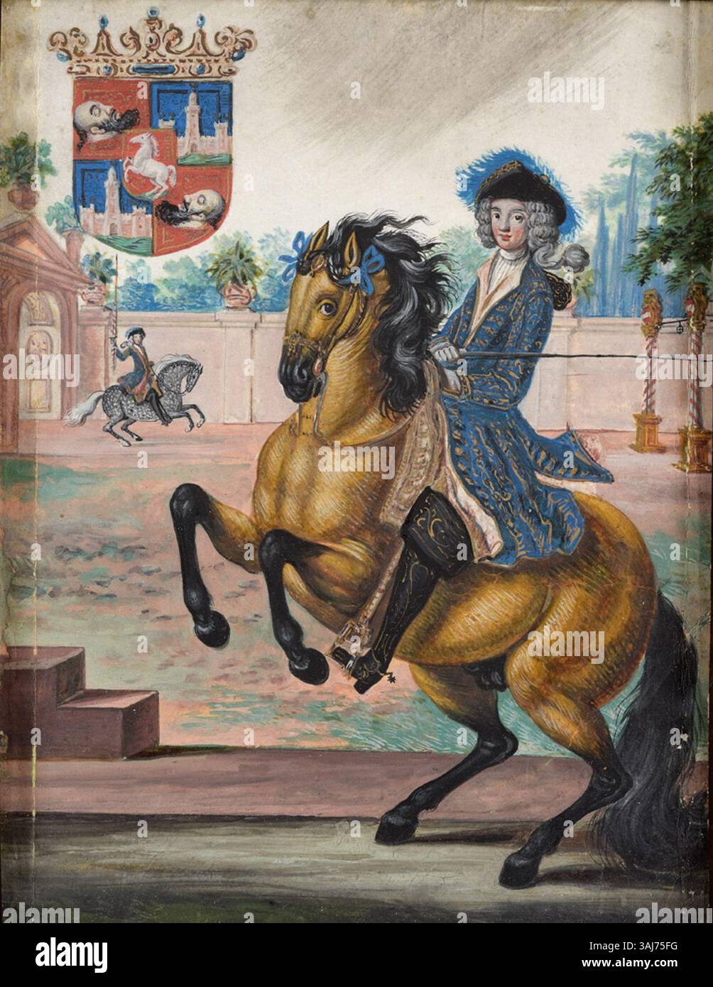 This 1706 mixed media portrait shows Franz Joseph Heißler von ...