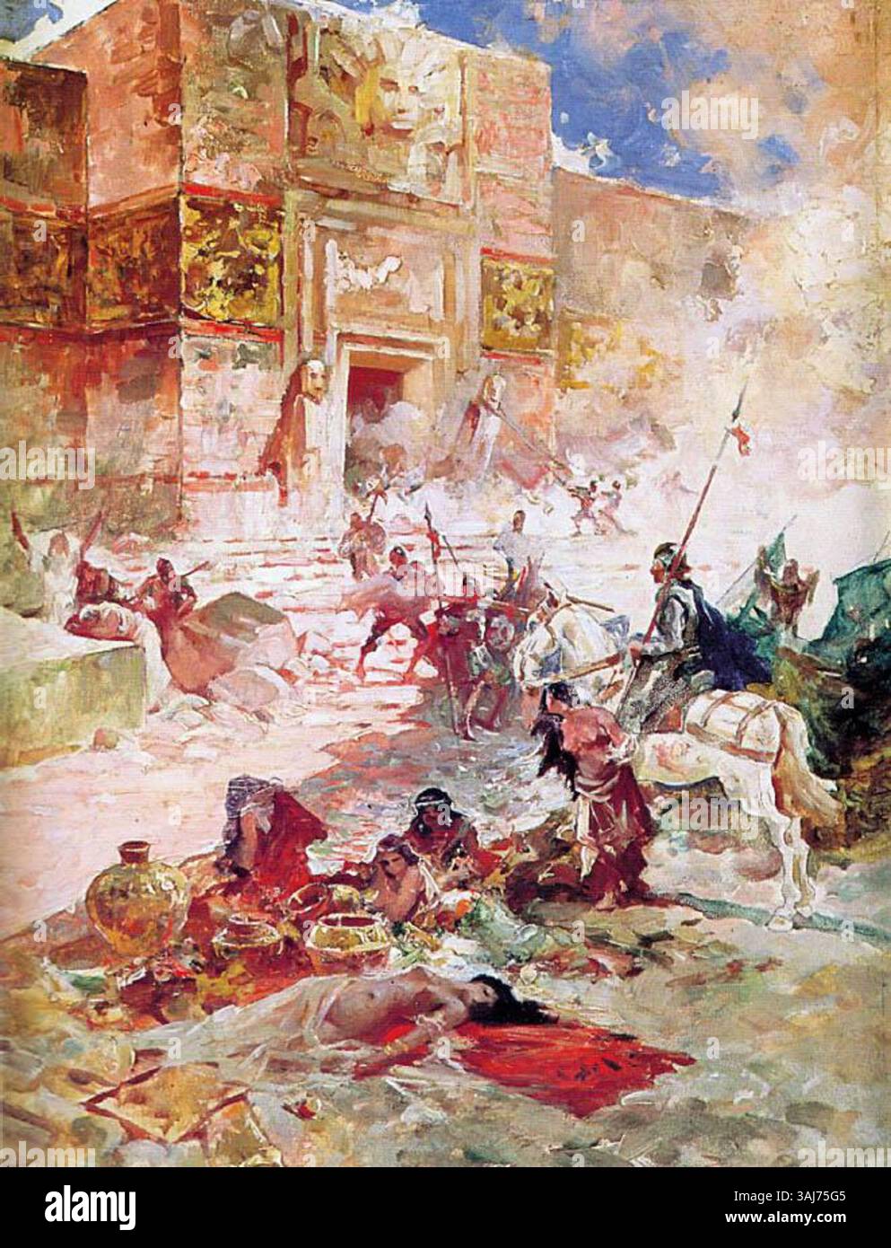 El saqueo de Coricancha by Teófilo Castillo depicts the looting of the ...