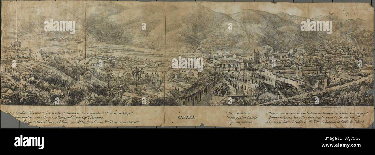 This 19th-century painting portrays the view of Sabarã during the ...