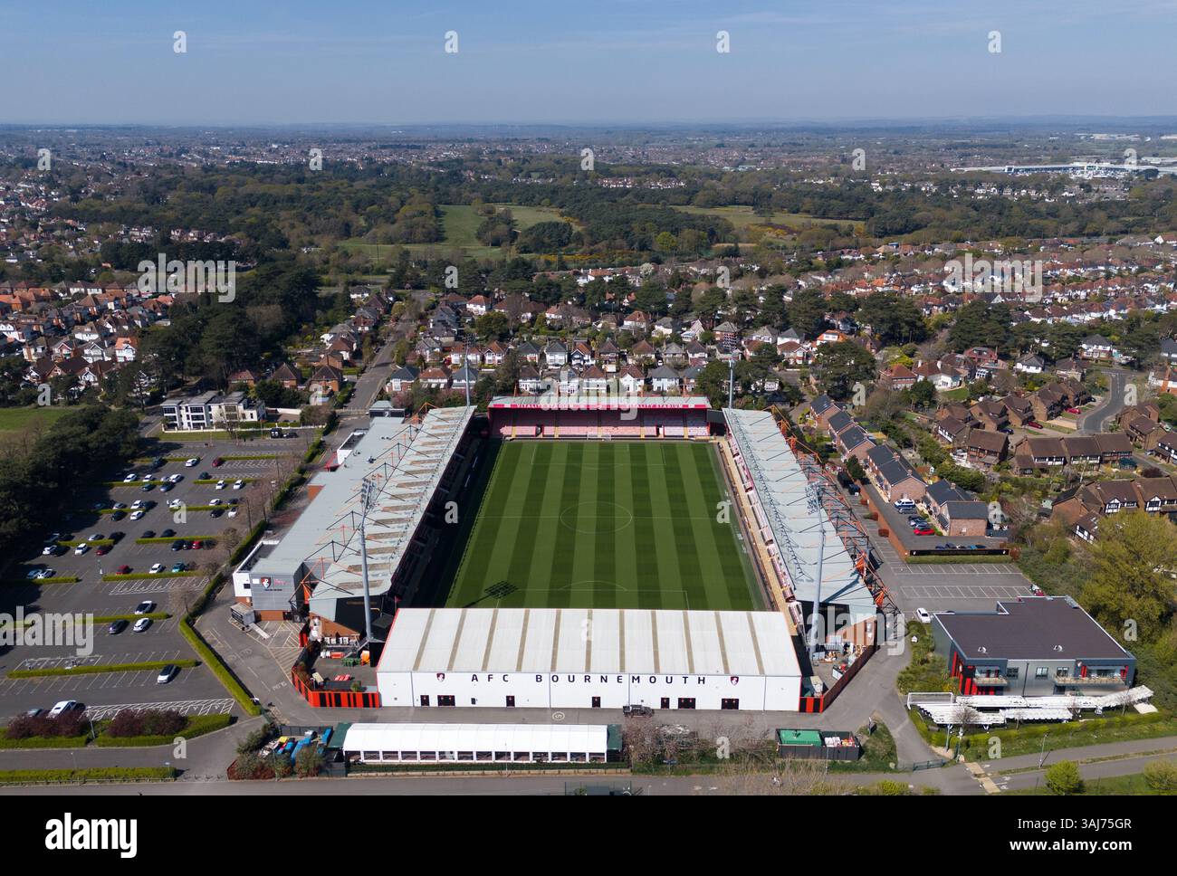 An aerial view of the Vitality Stadium, home of AFC Bournemouth ...