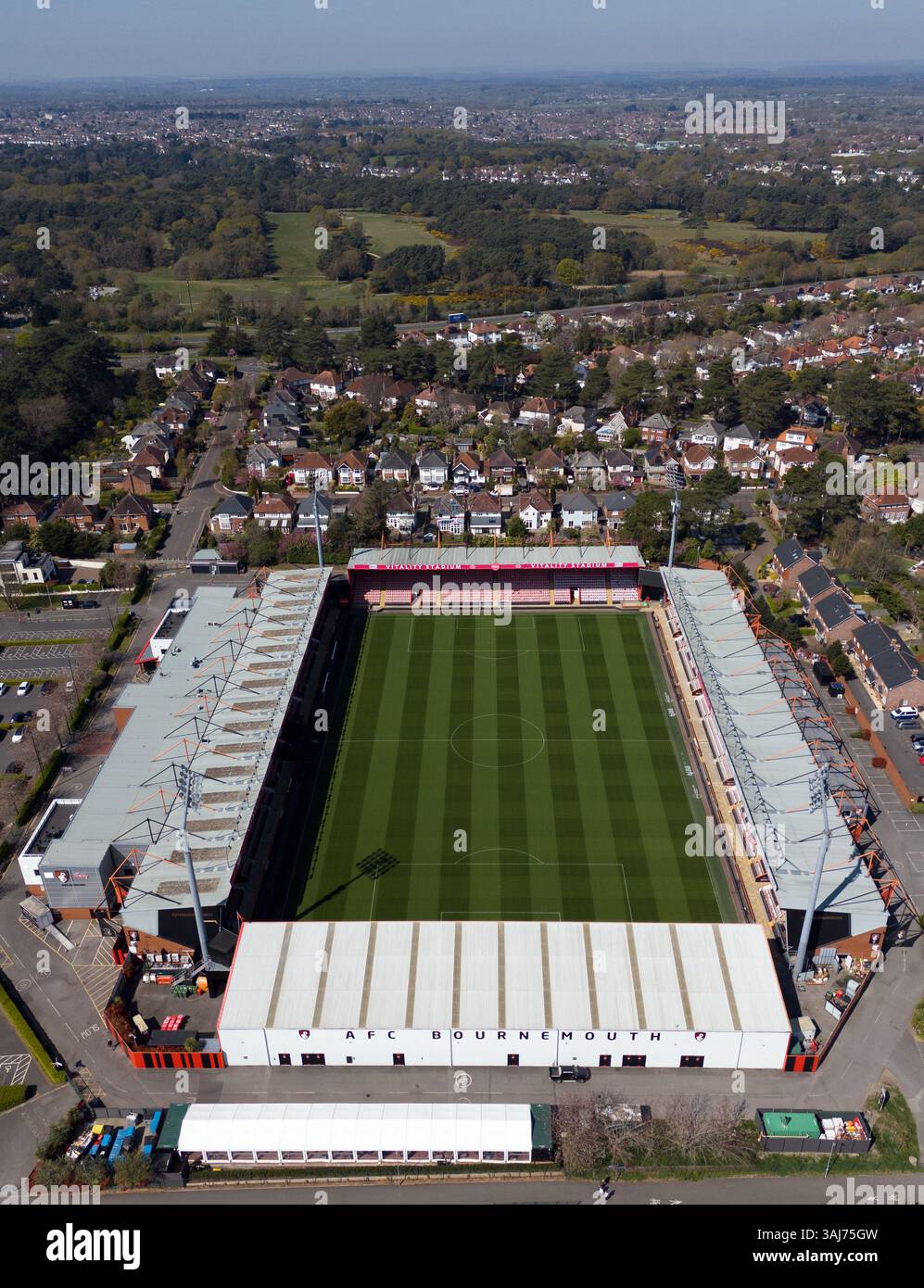 An aerial view of the Vitality Stadium, home of AFC Bournemouth ...