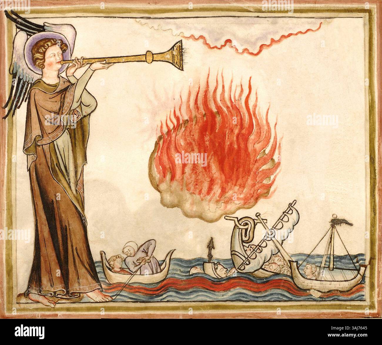 'Apocalypse de Namur' is a medieval manuscript illumination dating from ...