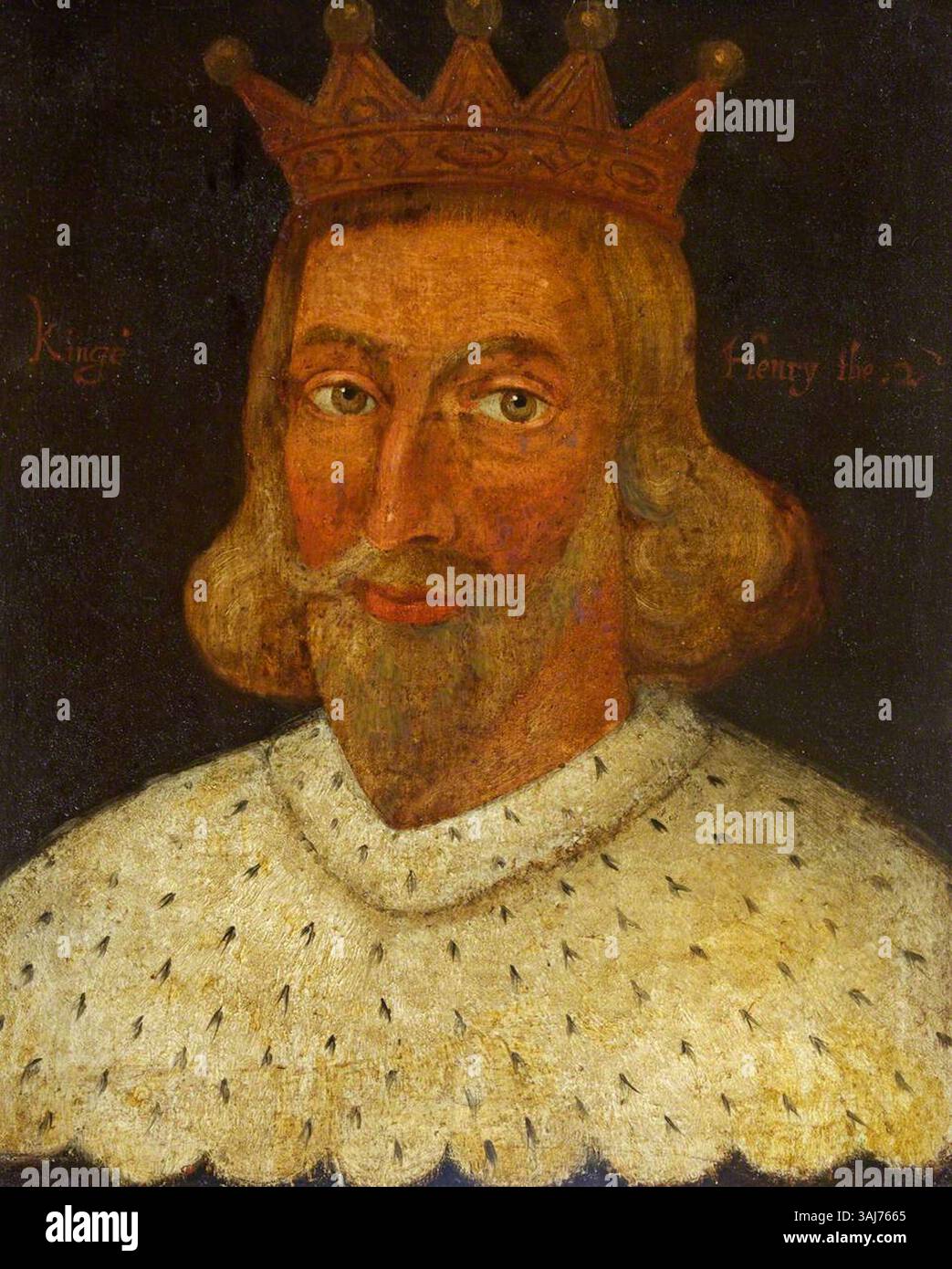 This circa 1650 portrait of King Henry II ('Curtmantle') (1133-1189) is ...