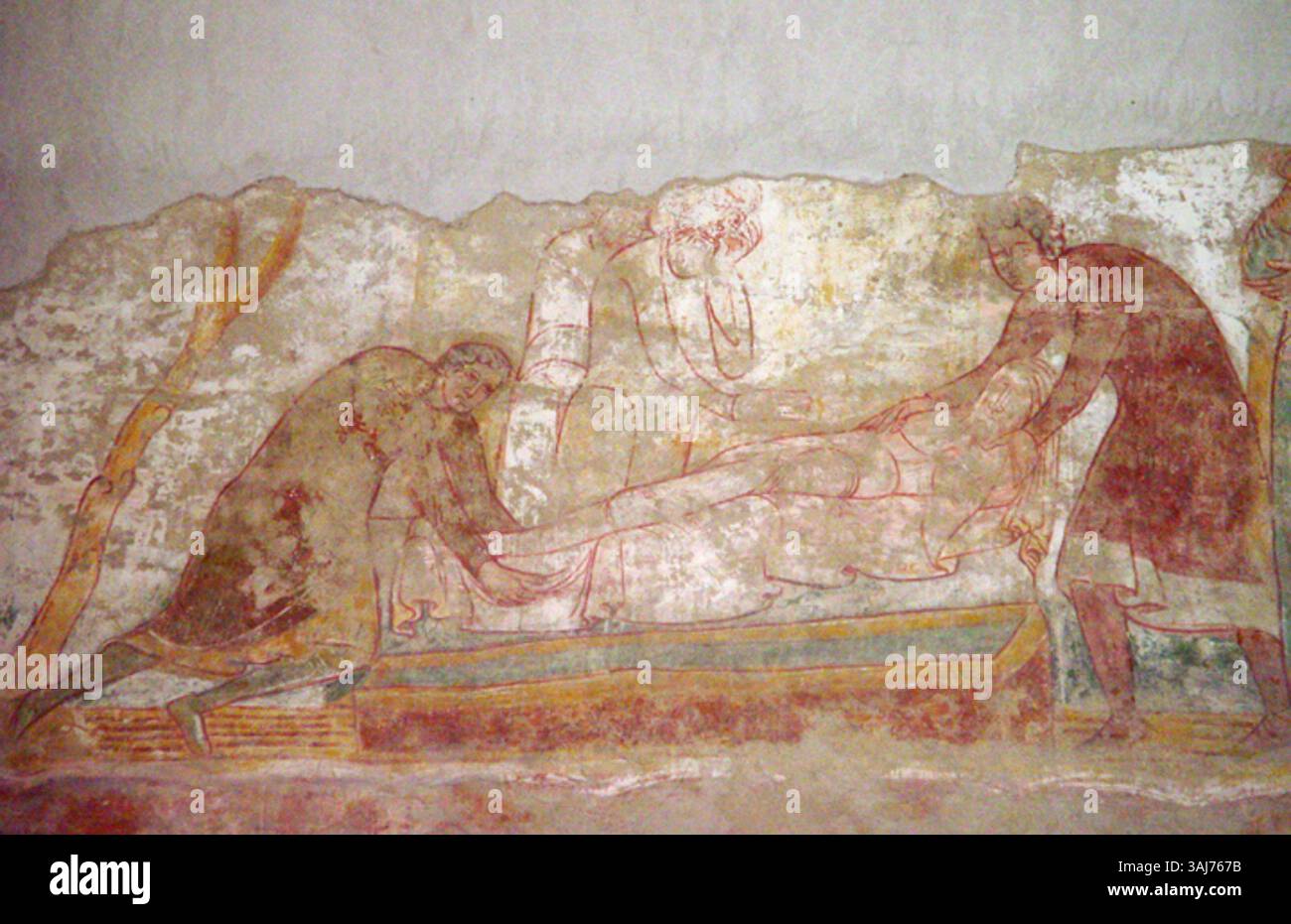 The 'Burial of Abraham' fresco from St. Savin, dating between 1040 and ...