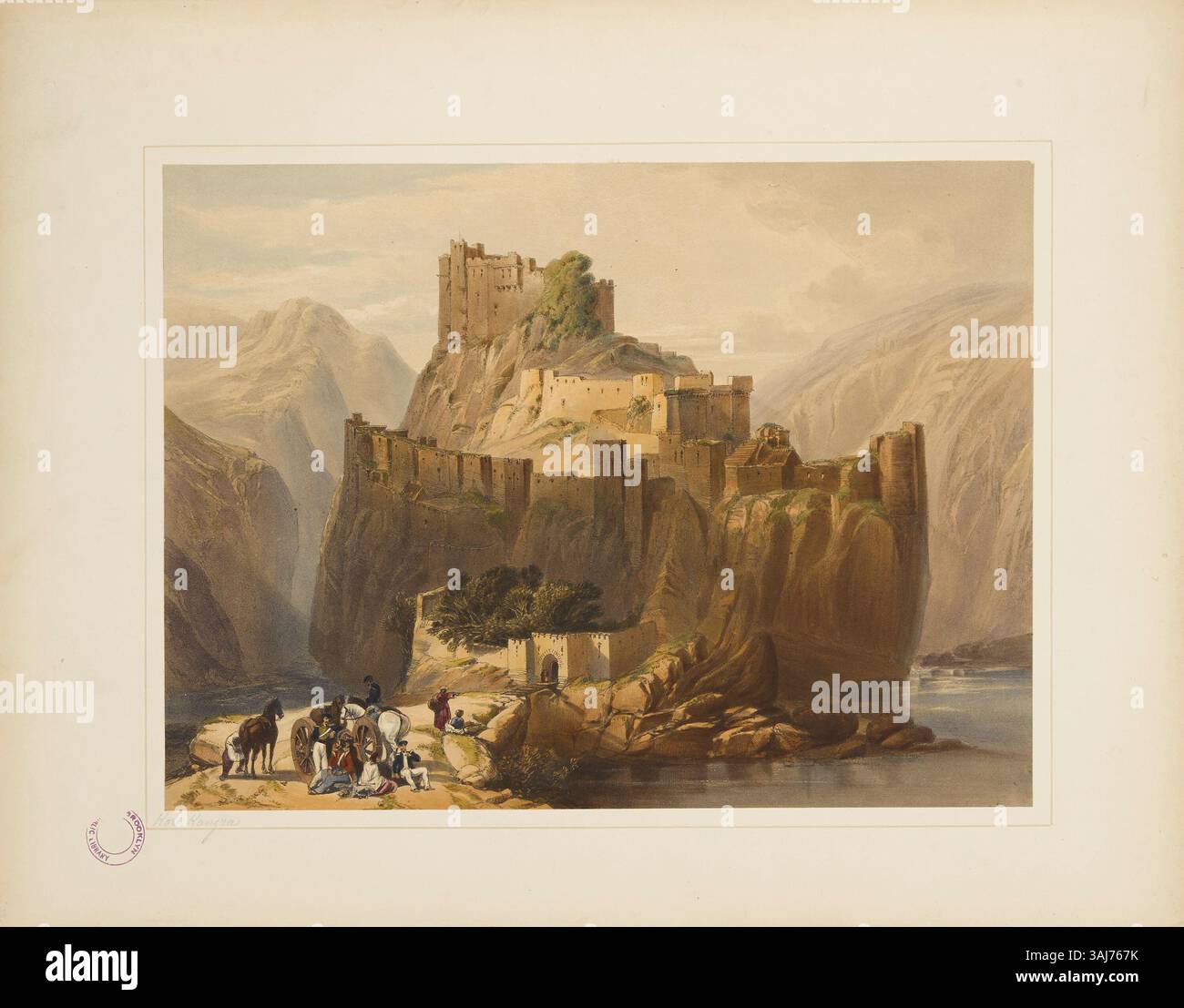 This print portrays the Kote Kangra fort in the context of the British ...