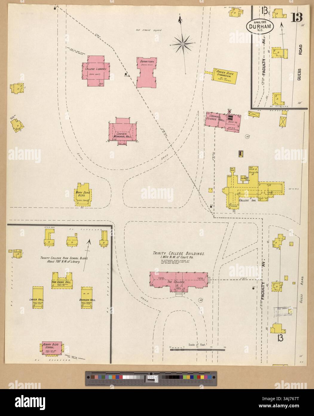 Sanborn Fire Insurance Map from Durham, North Carolina, dated April ...