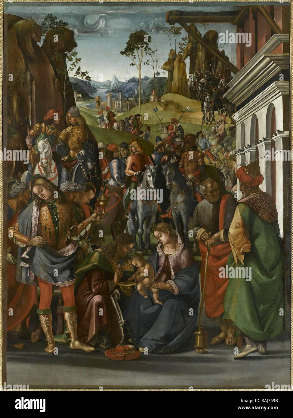 Luca Signorelli's painting 'L'Adoration des Mages' (Adoration of the ...