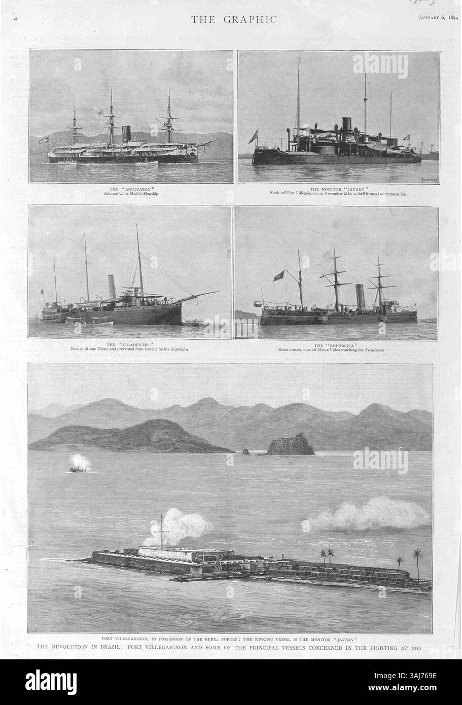 Illustration from 'The Graphic' depicting the Revolution in Brazil in ...