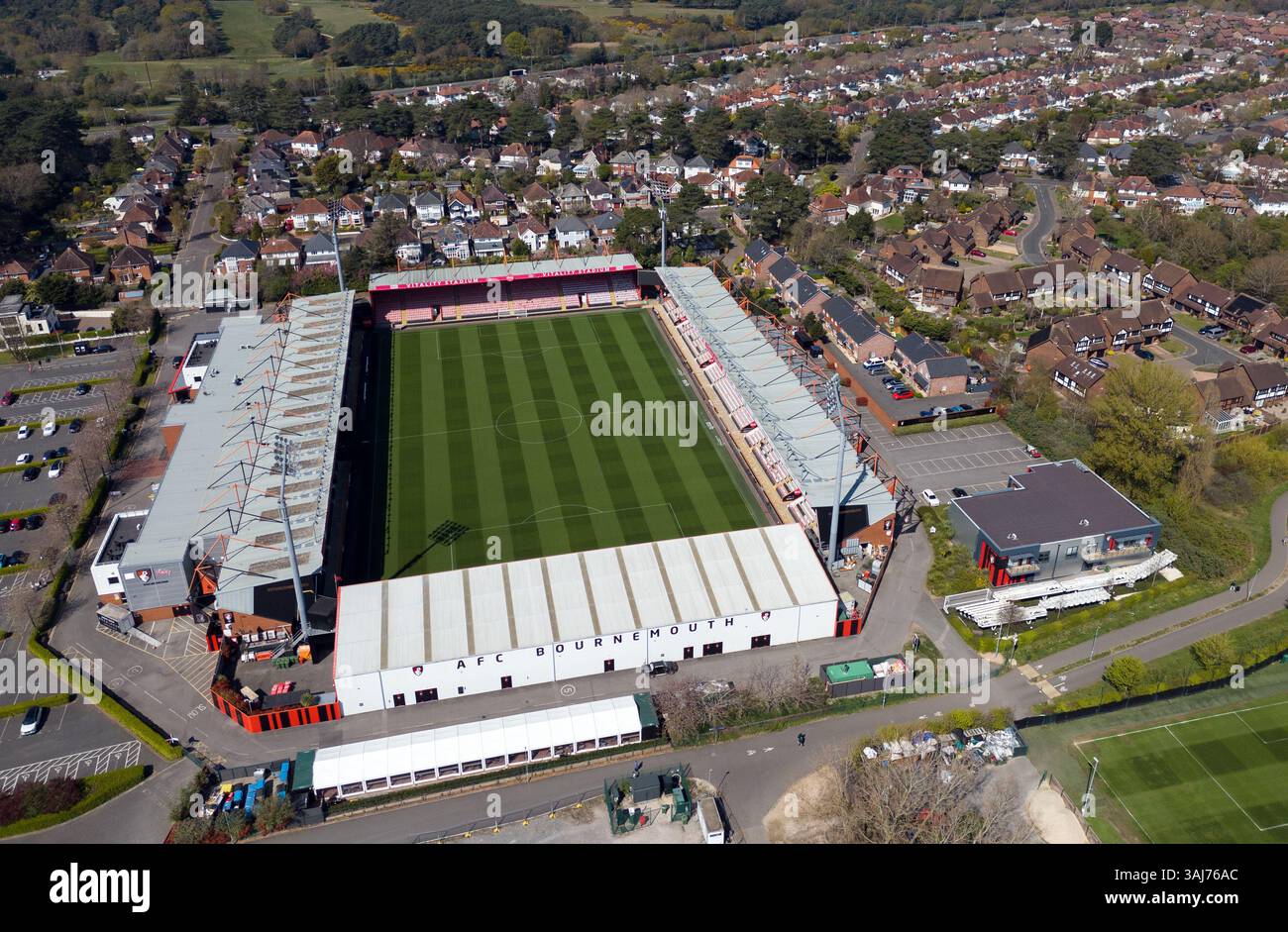 An aerial view of the Vitality Stadium, home of AFC Bournemouth ...