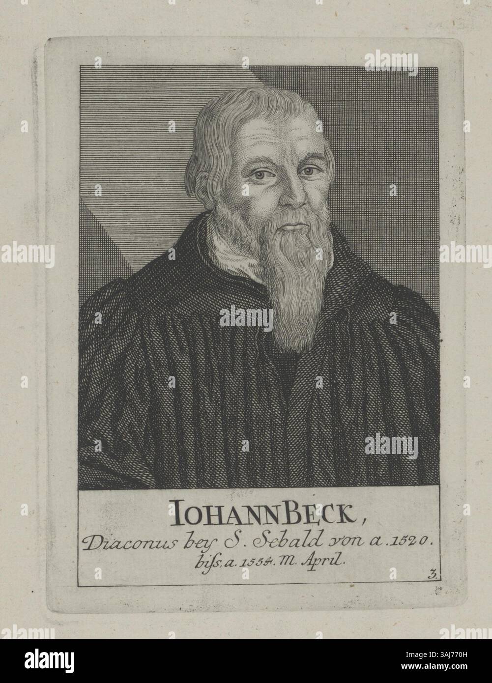 This engraving, created by Tobias Gabriel Beck in 1756, is a portrait ...