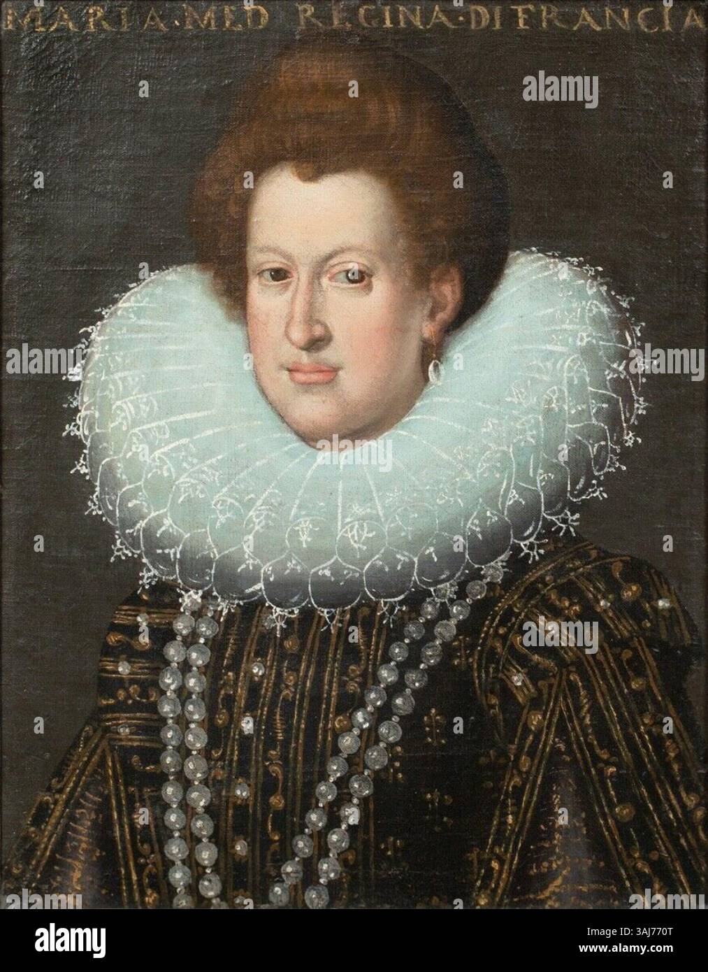 A 17th-century portrait of Maria de Medici, wife of Henry IV of France ...