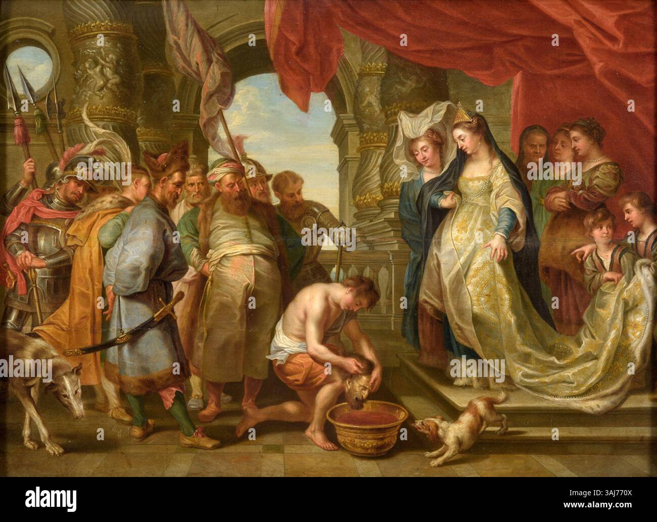 This 17th-century Flemish oil painting depicts Salome holding the head ...