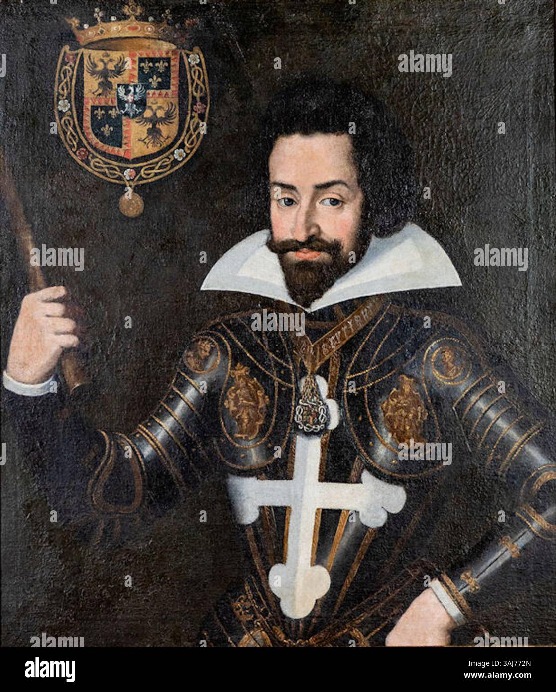 This 17th-century portrait of Marchese Carlo Filiberto d'Este shows him ...