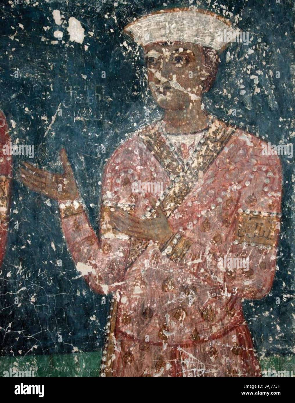 A 14th-century painting from Sapara Monastery depicting Shalva Jaqeli ...