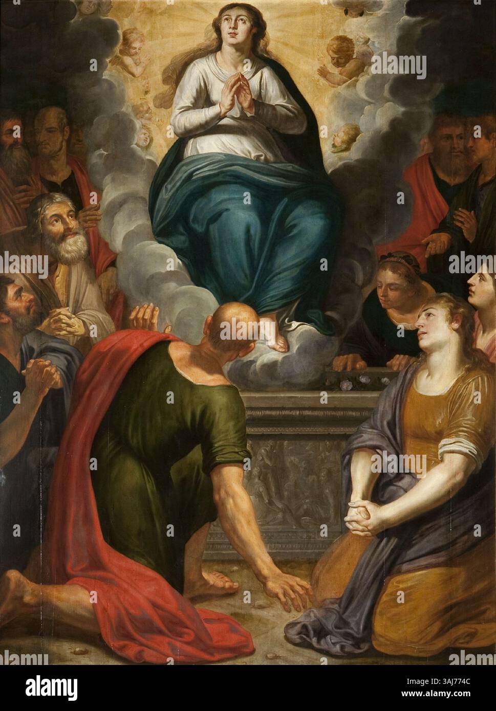 'Assumption of Mary' by Jan Aertsen, painted circa 1617, portrays the ...