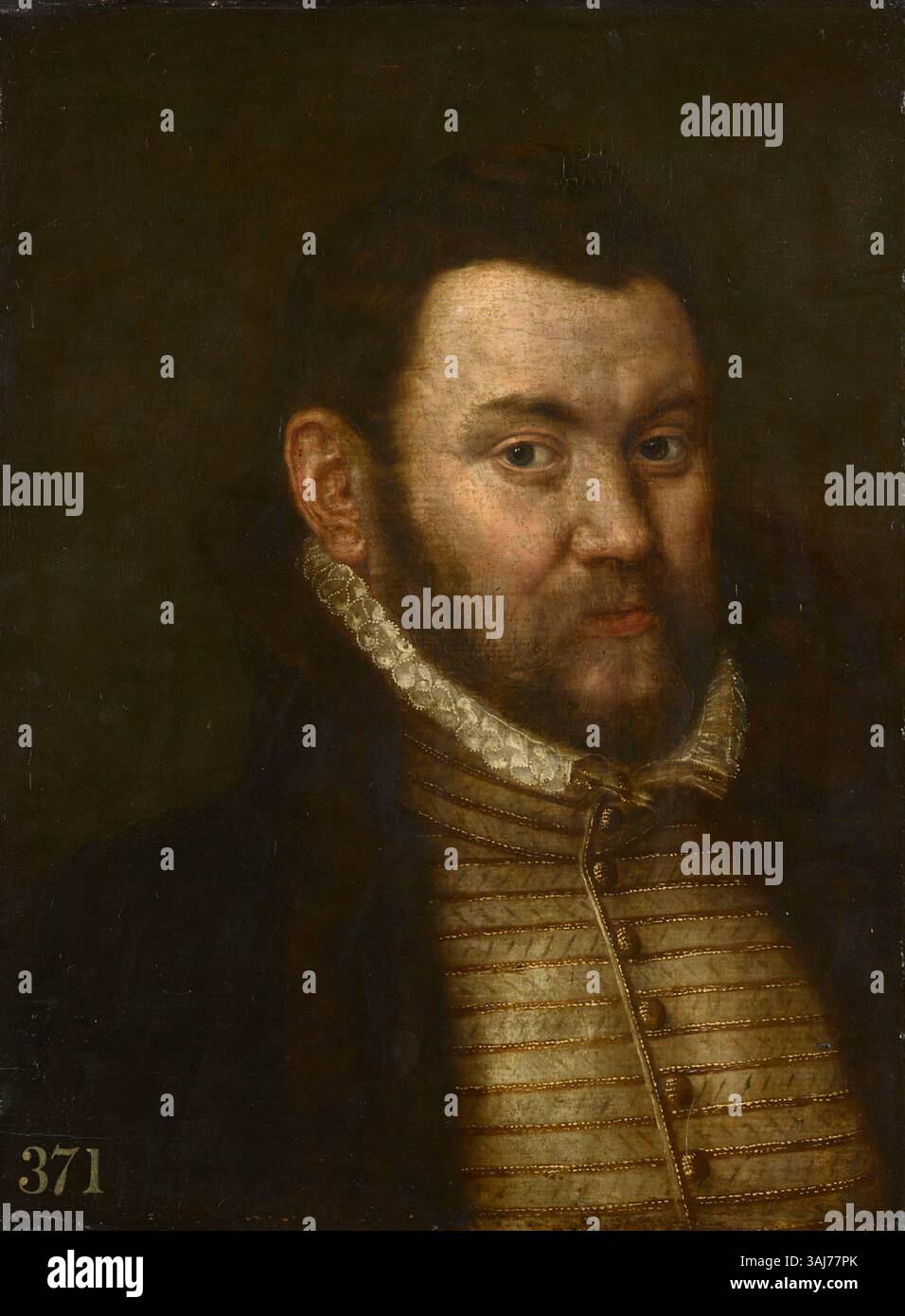 This portrait in the style of Adriaen Thomasz. Key represents a man of ...