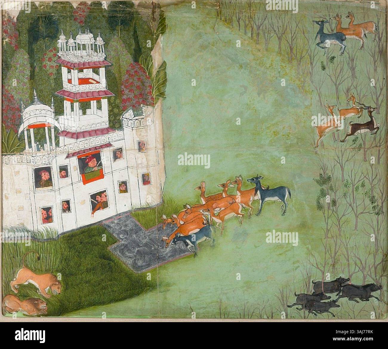Created around 1730, this painting depicts a ruler and his retinue in a ...