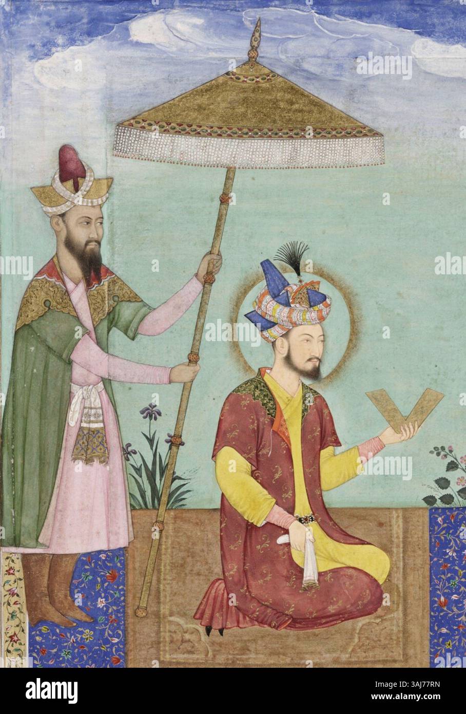 This portrait depicts Emperor Babur, founder of the Mughal Empire, in the Mughal style during ...