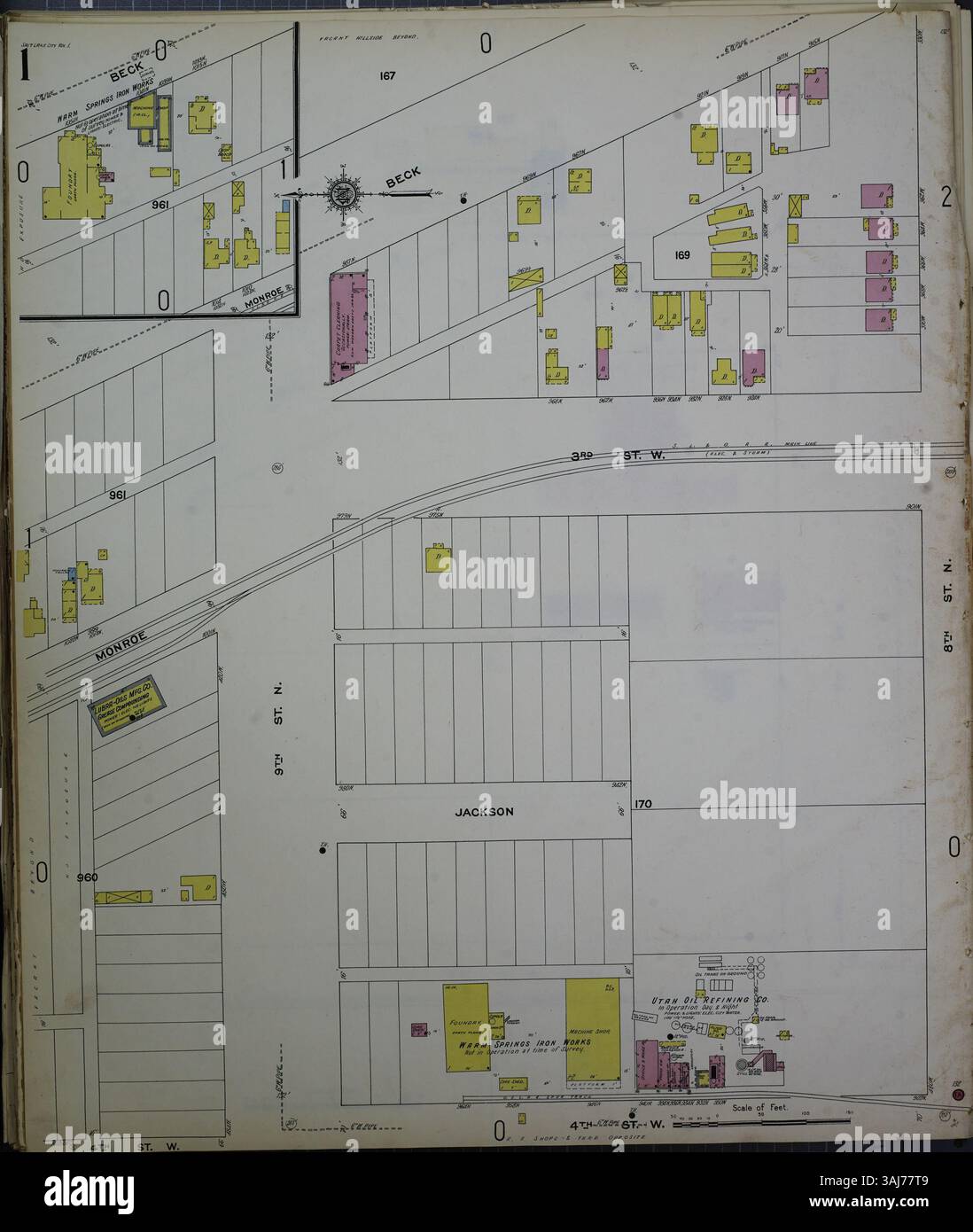 This 1911 Sanborn Fire Insurance map illustrates the layout of Salt ...