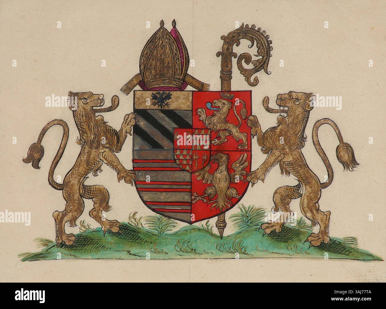 This coat of arms, possibly from the 17th or 18th century, features the ...