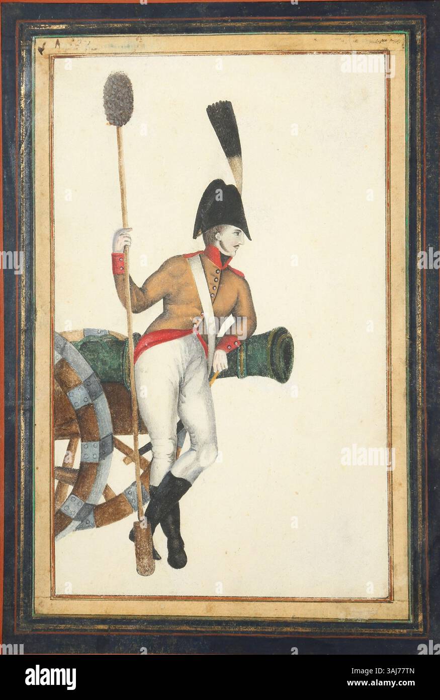 A tinted drawing of a Russian field artillery sub-officer, dated to the ...