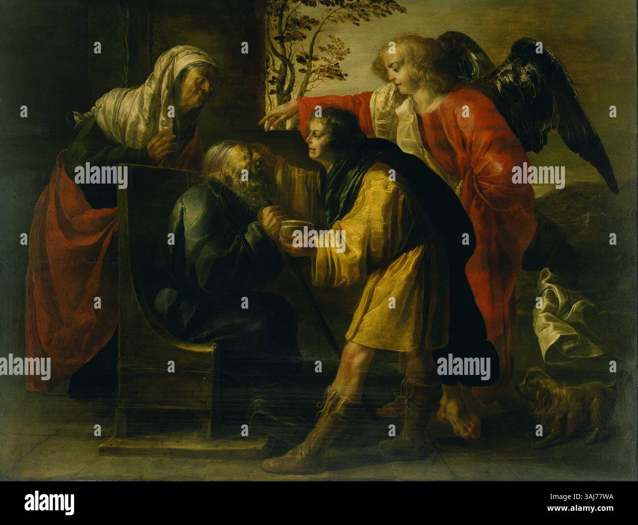 Jan van de Venne’s painting 'Tobias healing his father's blindness ...