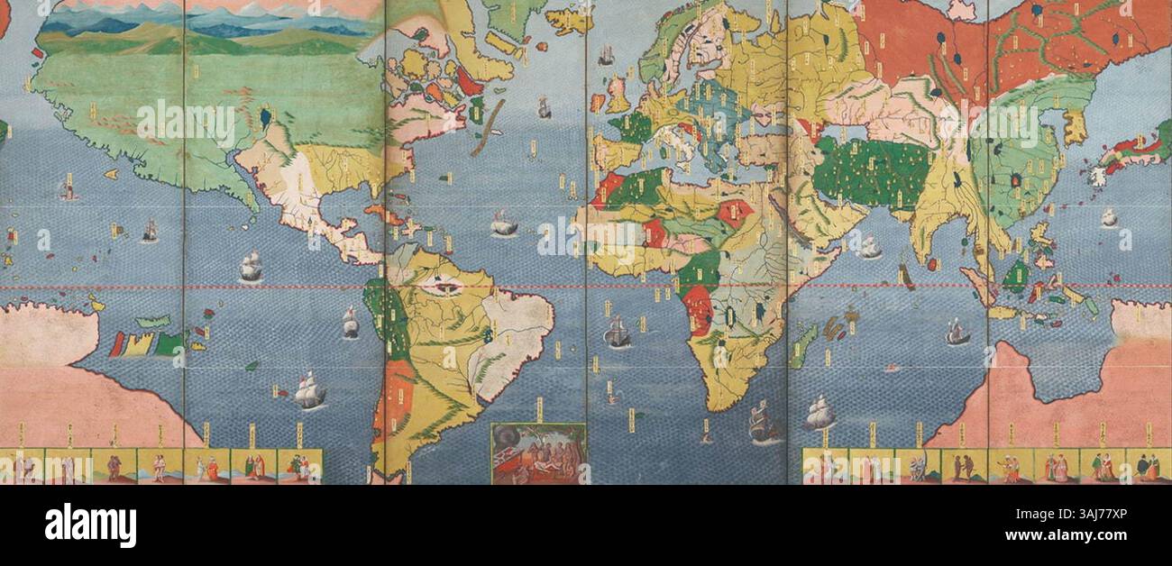 This world map from the Azuchi-Momoyama period illustrates the known ...