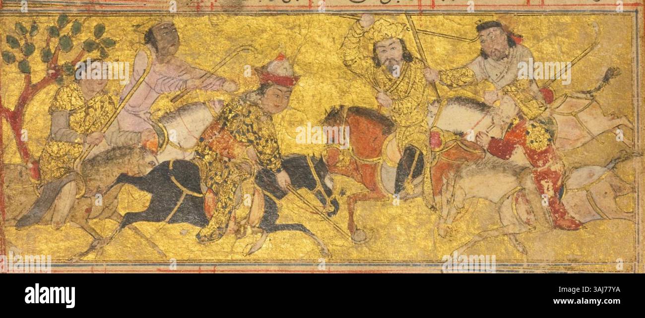 This folio from the 'Second Small Shahnama' depicts Siyavush playing ...