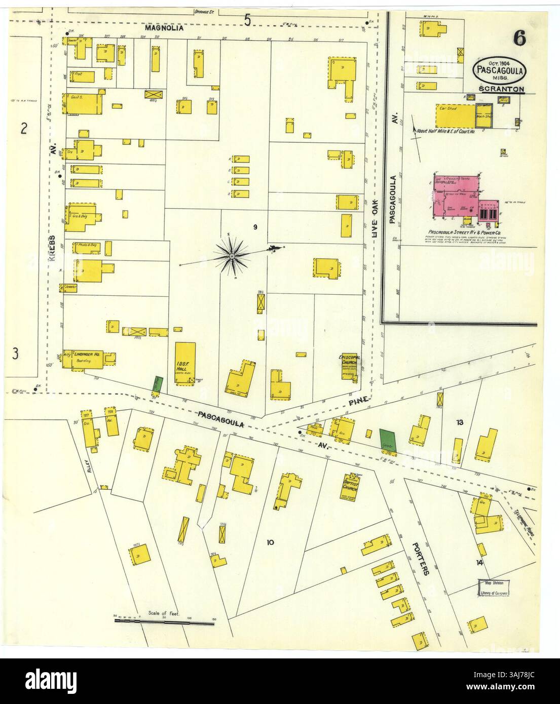 This Sanborn Fire Insurance Map from October 1904 illustrates the city ...