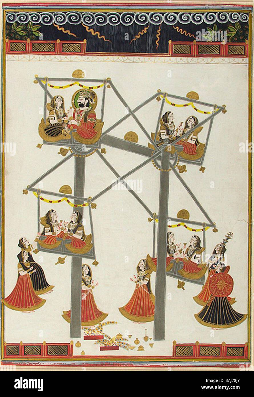 This circa 1840 painting depicts Maharaja Man Singh of Marwar with ...