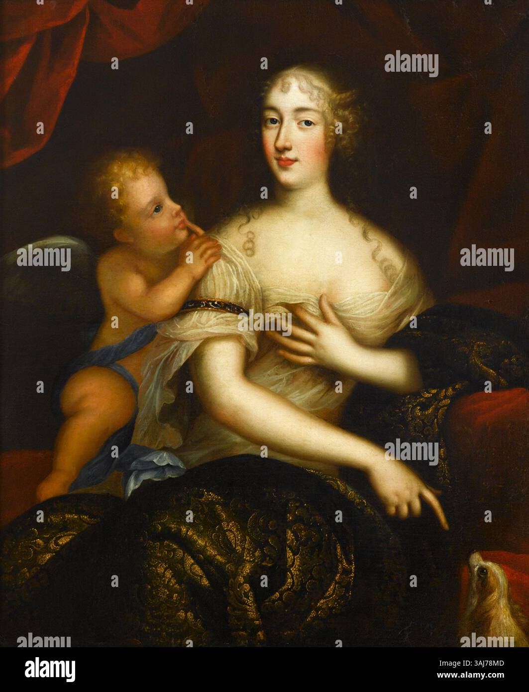 A 17th-century portrait, attributed to Charles Beaubrun, of Louise de La Vallière, mistress of ...