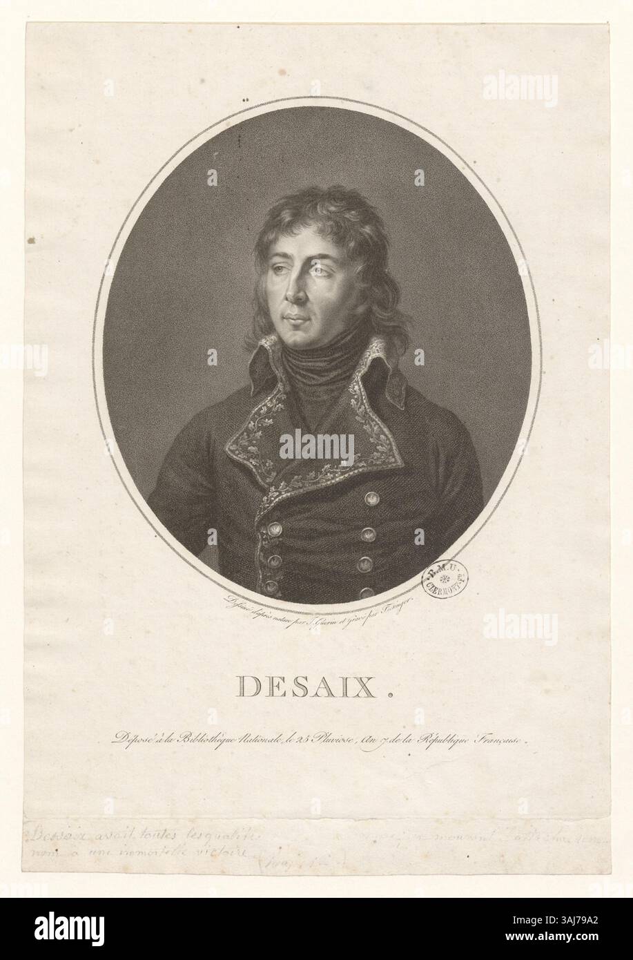 This intaglio print from the Boyer collection depicts Louis Desaix, a ...