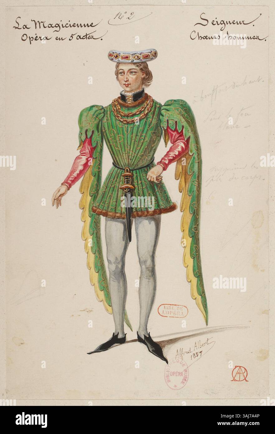 This costume design by Alfred Albert for the opera 'La Magicienne ...