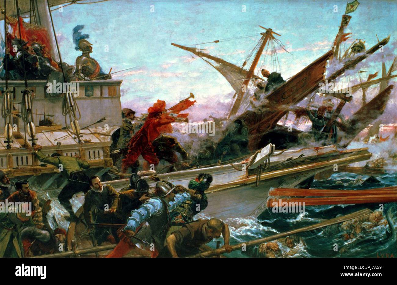 Juan Luna’s 1887 *La Batalla de Lepanto* captures the 1571 naval battle ...