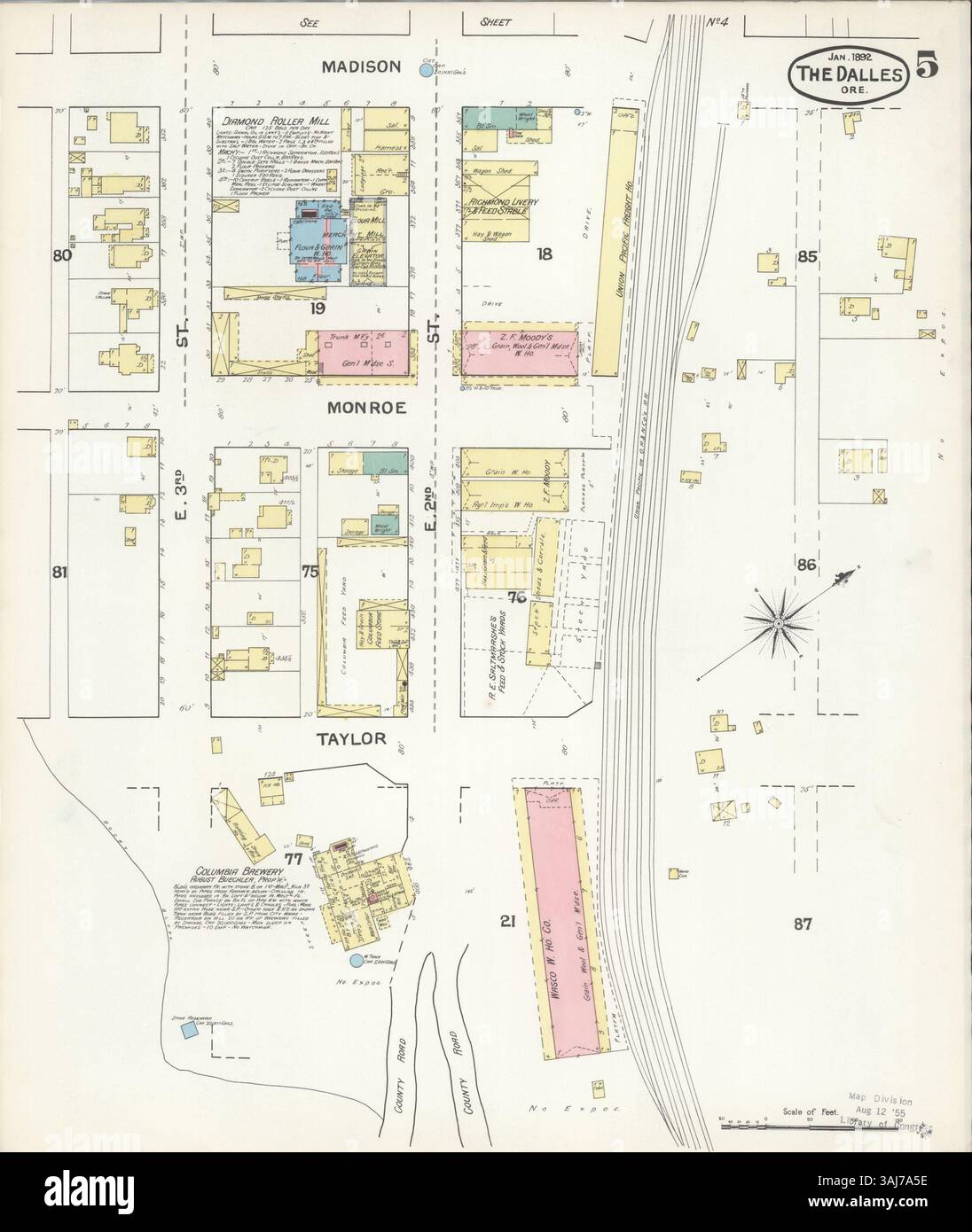 The Sanborn Fire Insurance Map from The Dalles, Oregon, January 1892 ...