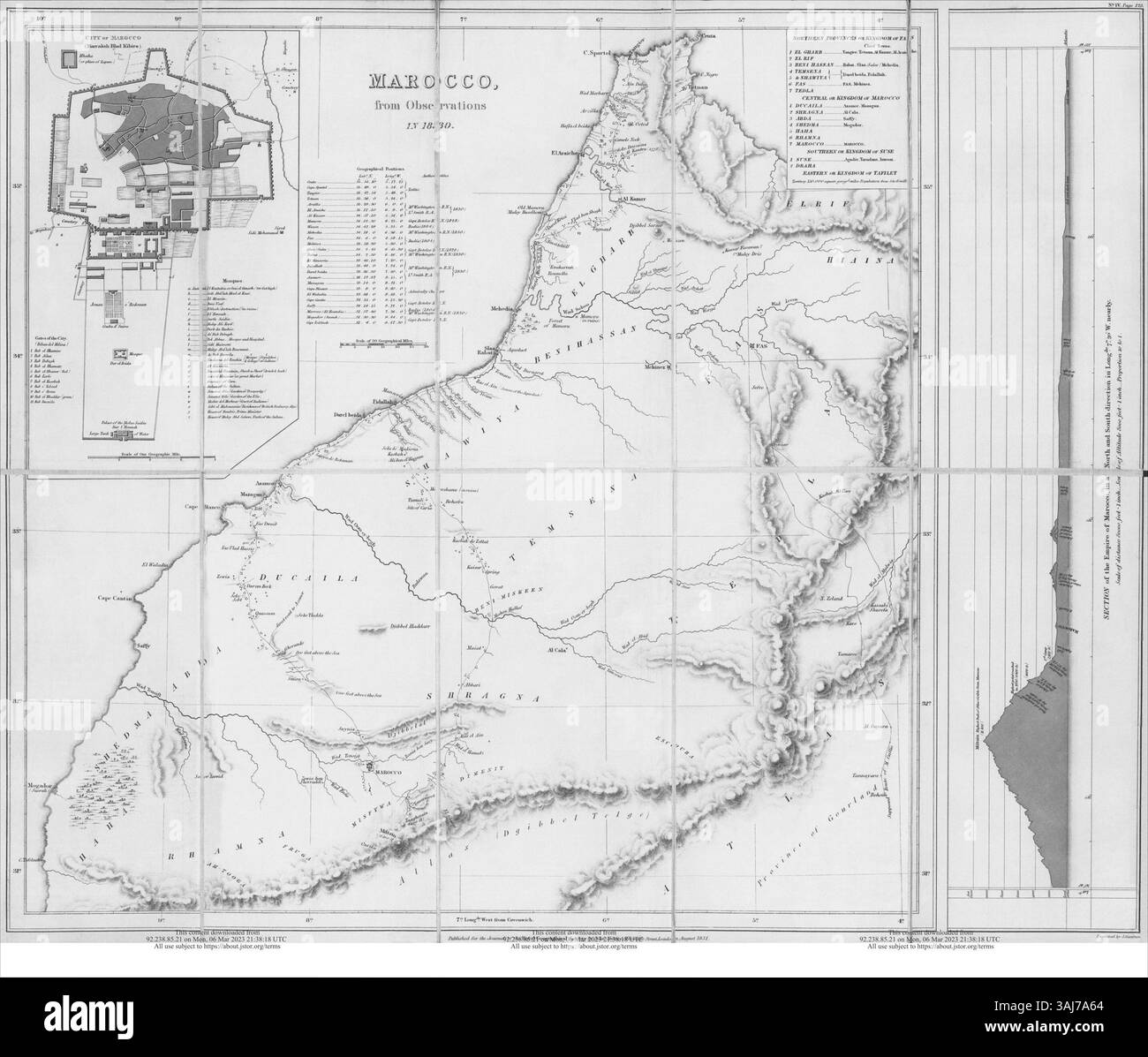 This 1831 map of Morocco, created by John Washington, provides a ...