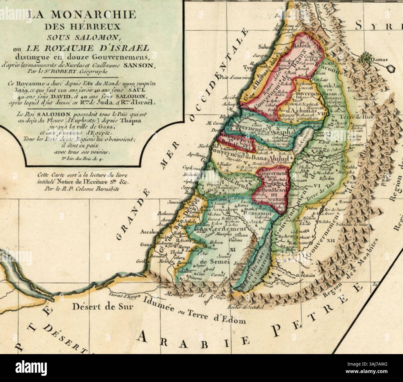 This 1797 map by Charles Françoise Delamarche depicts the Holy Land ...