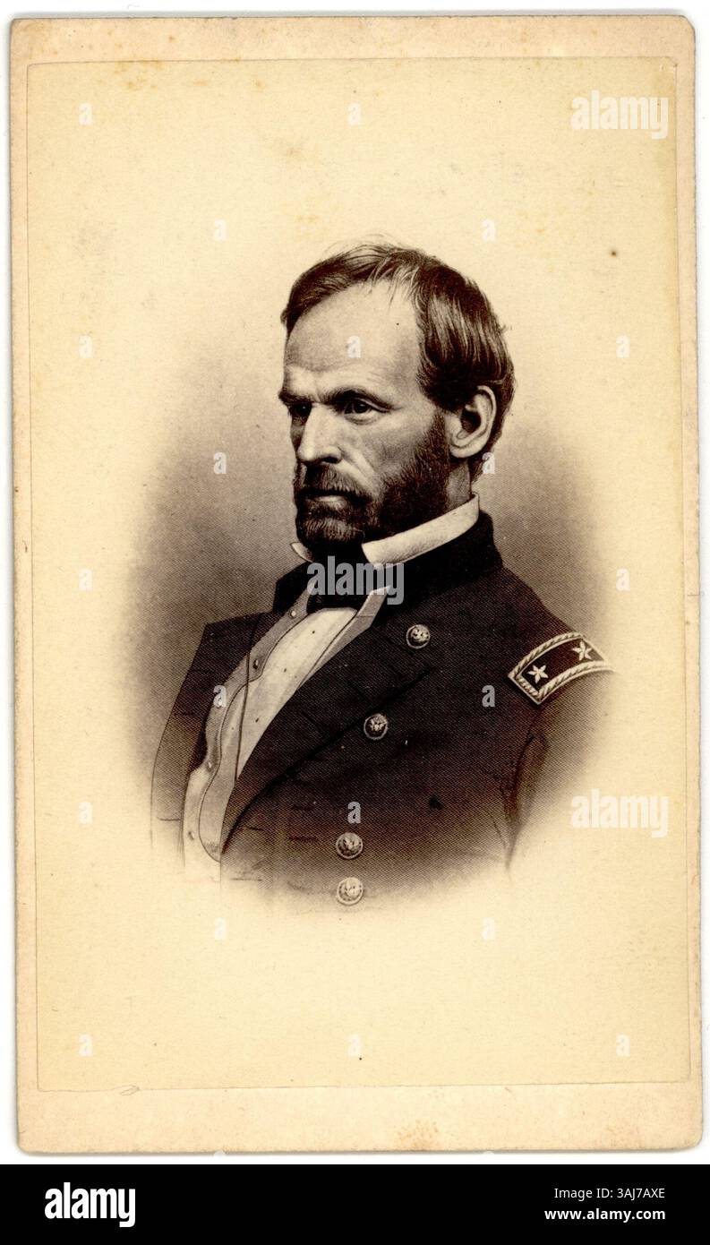 A portrait of General William Tecumseh Sherman, created by Joseph Ward between 1860 and 1865 ...
