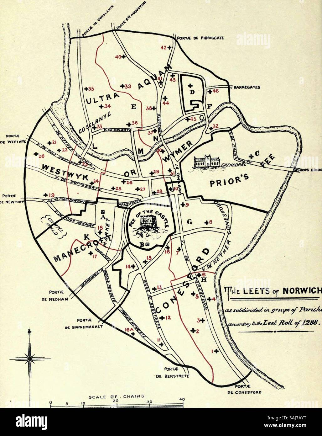 This 1892 book illustration by William Hudson maps the Leet ...