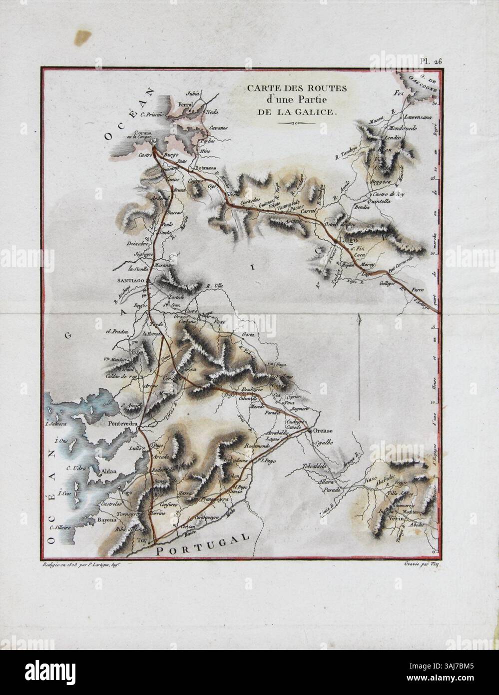 A 1808 map by Alexandre de Laborde, part of his work on Spanish ...
