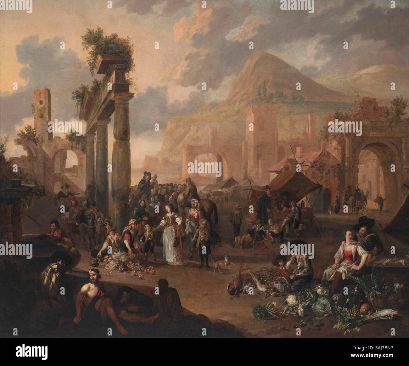 In this 17th-century painting, Anton Goubau presents an Italianate ...