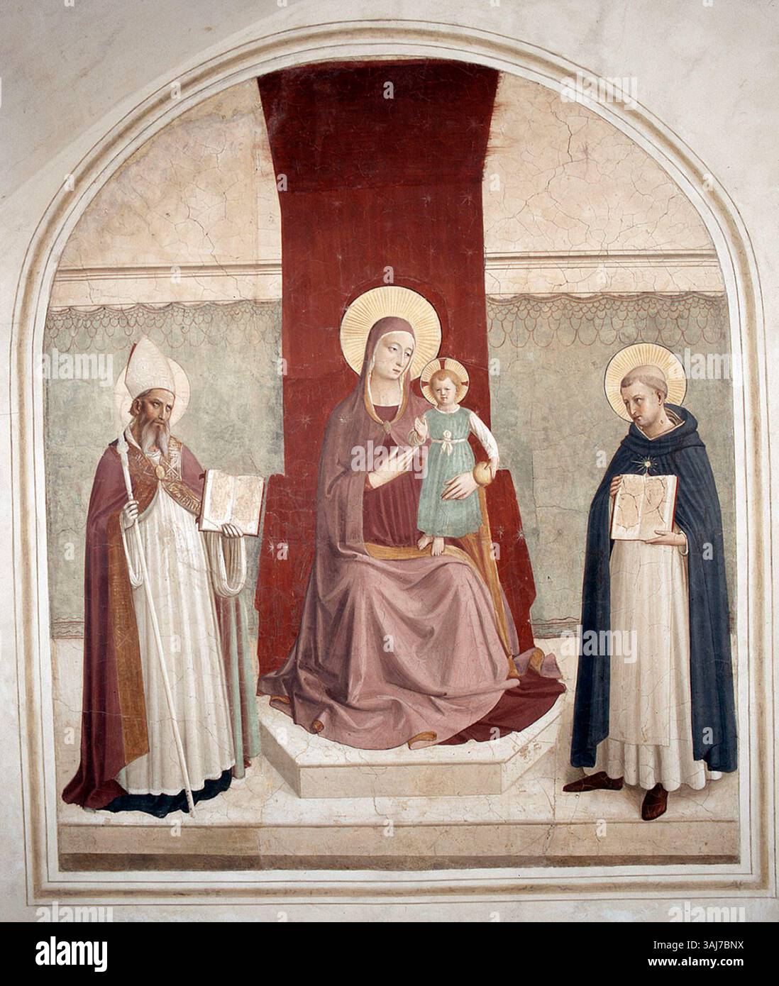Fra Angelico’s fresco 'Madonna and Child with Augustine and Thomas ...