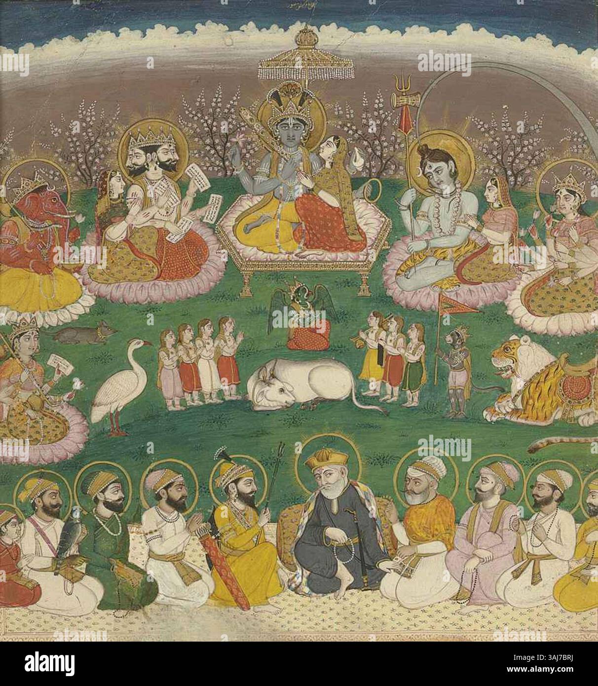 This Sanatan Sikh artwork depicts the Sikh Gurus alongside major Hindu ...