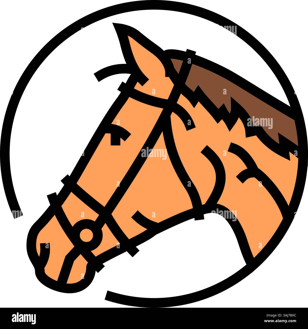 bridle horse breeding color icon vector illustration Stock Vector Image ...