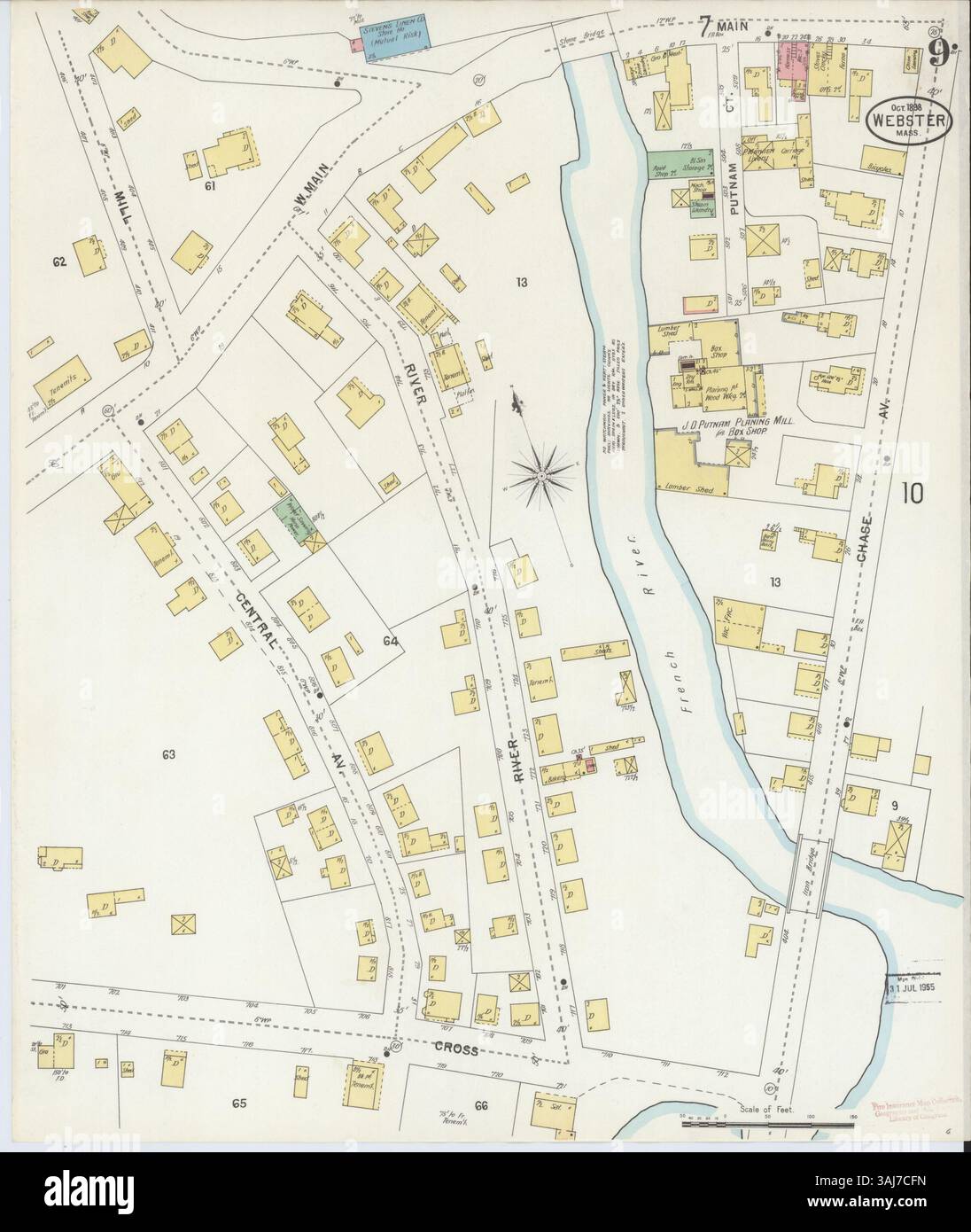 A Sanborn Fire Insurance map from Webster, Worcester County ...