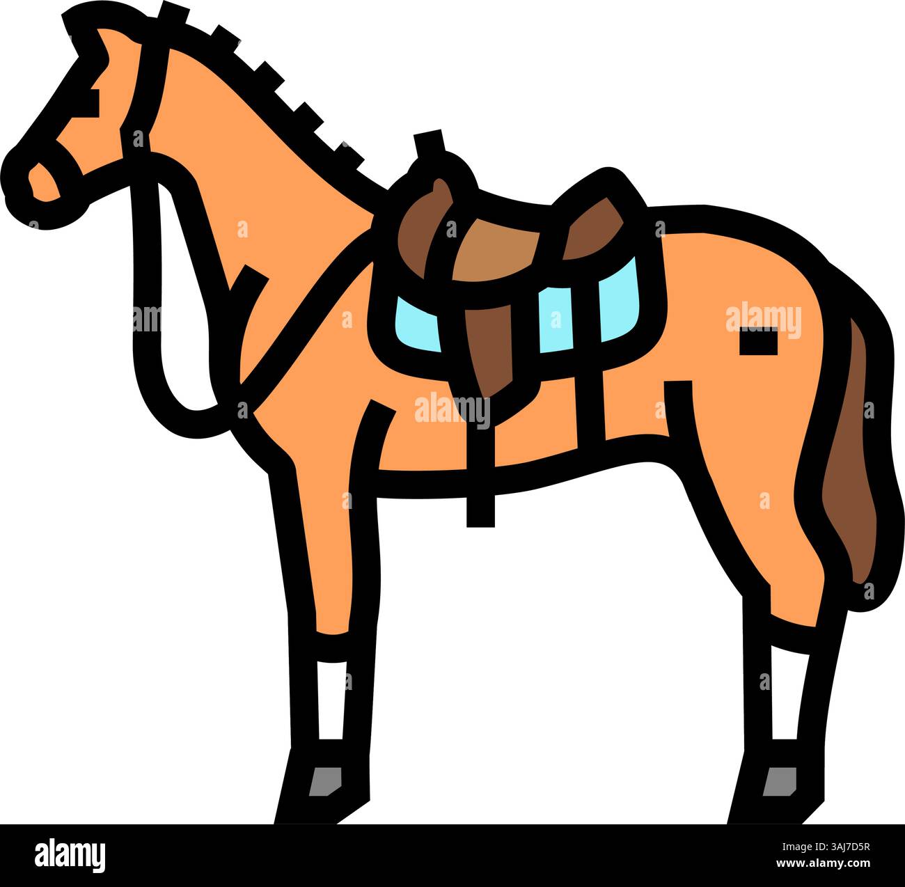 saddle horse breeding color icon vector illustration Stock Vector Image ...