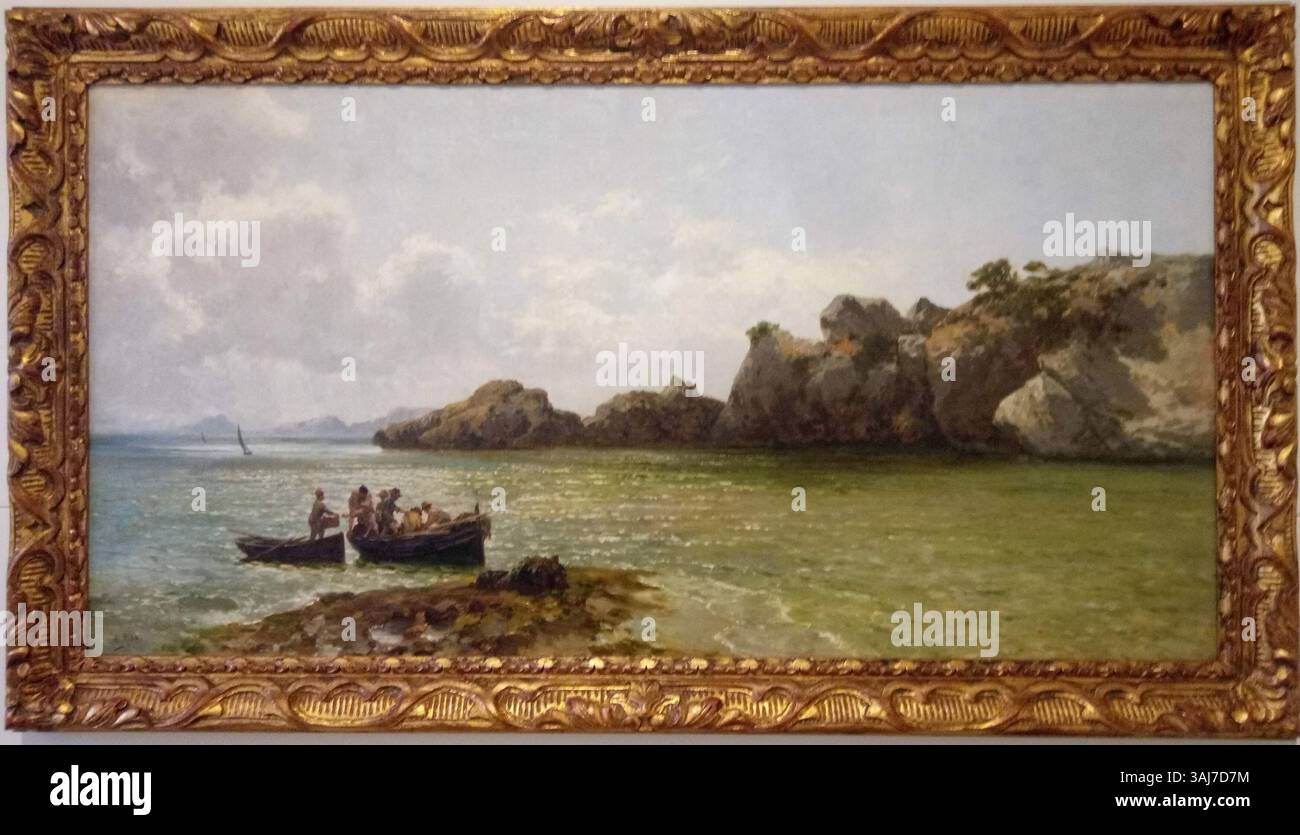Antoni Ribas' painting, 'Pescadors arribant de la pesca' (circa 1875 ...